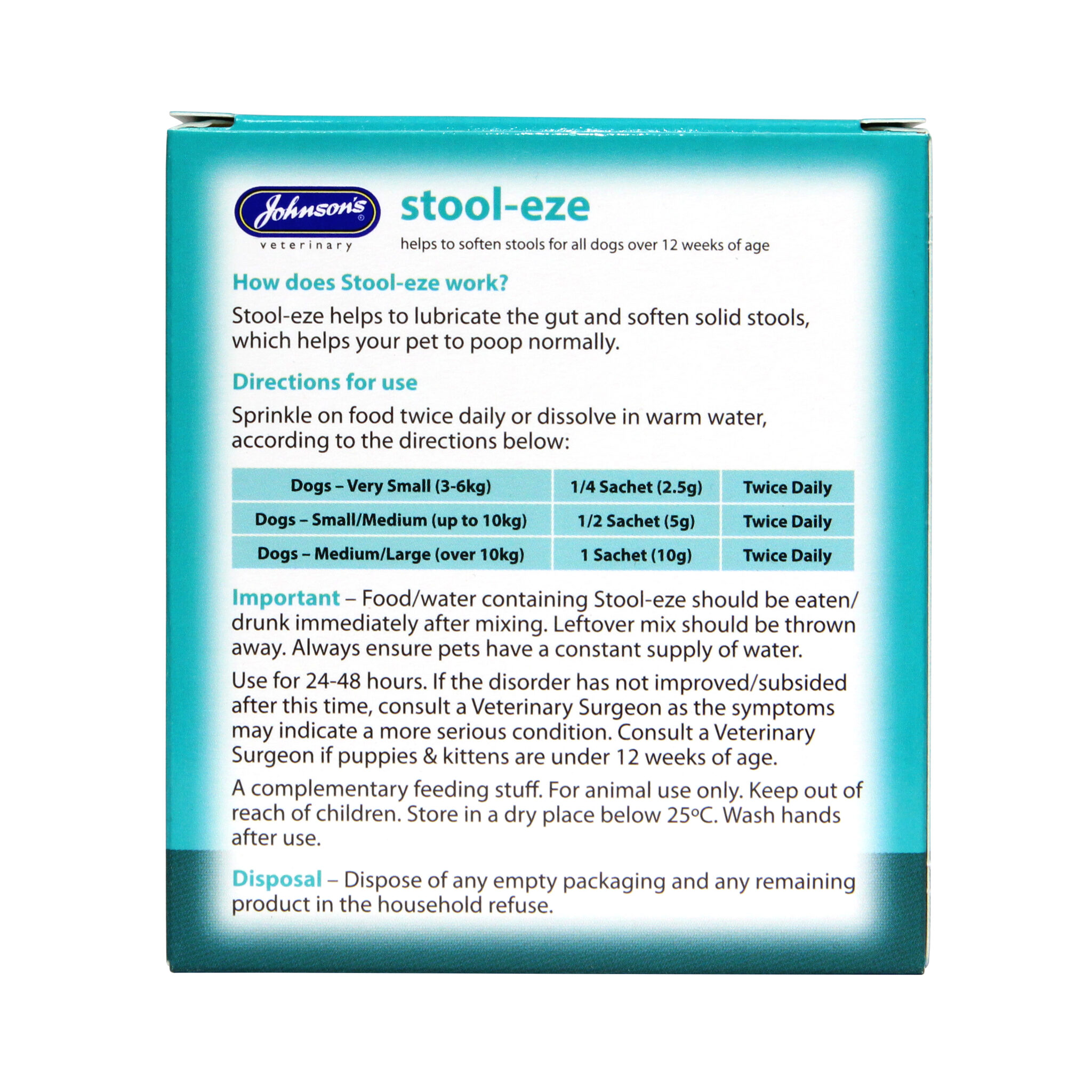A056 Stool-Eze For Dogs Pack Of 6 | Johnsons Veterinary Products